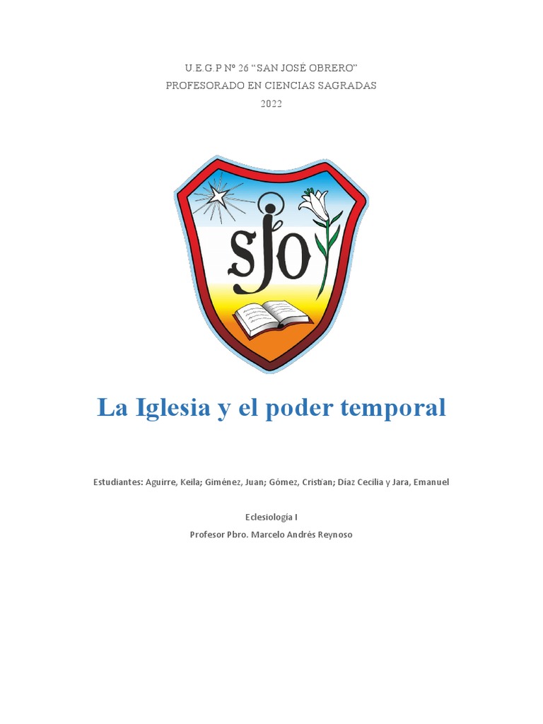 Eclesiología, La Iglesia y El Poder Temporal. | PDF | Iglesia Católica ...