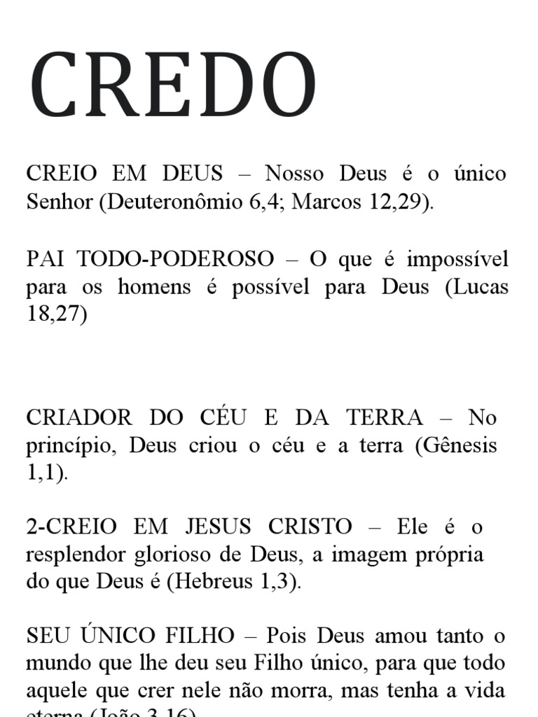 Creio em Deus-1 | PDF | Jesus | Espírito Santo (religião)
