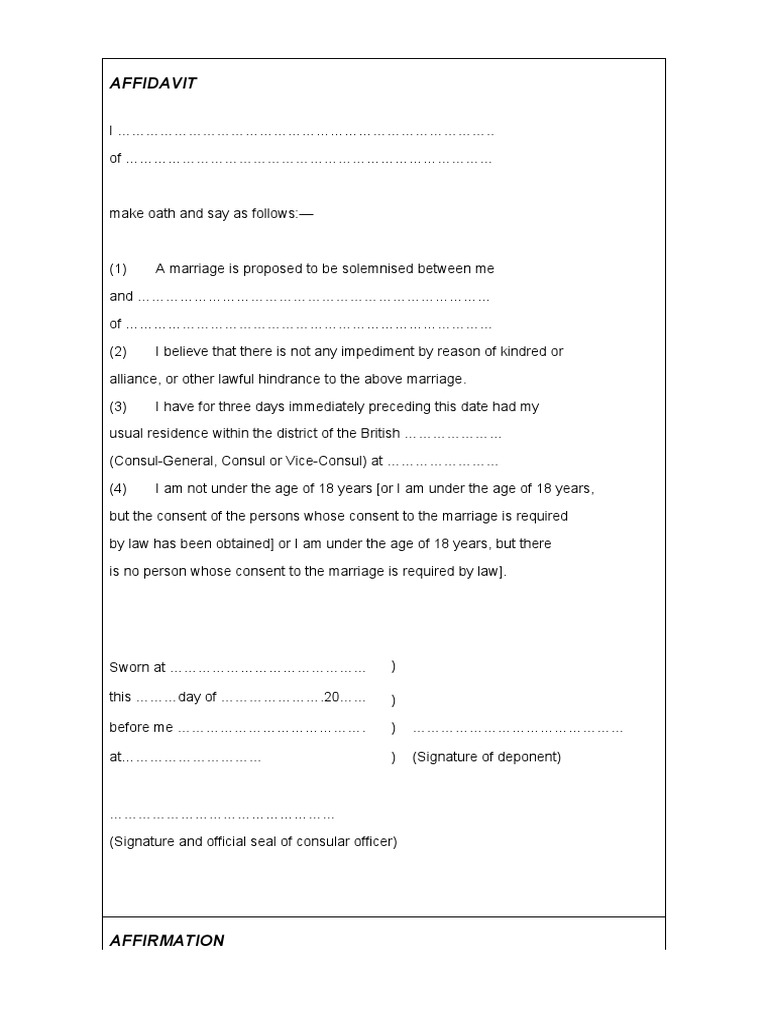 Affidavit Affirmation | PDF