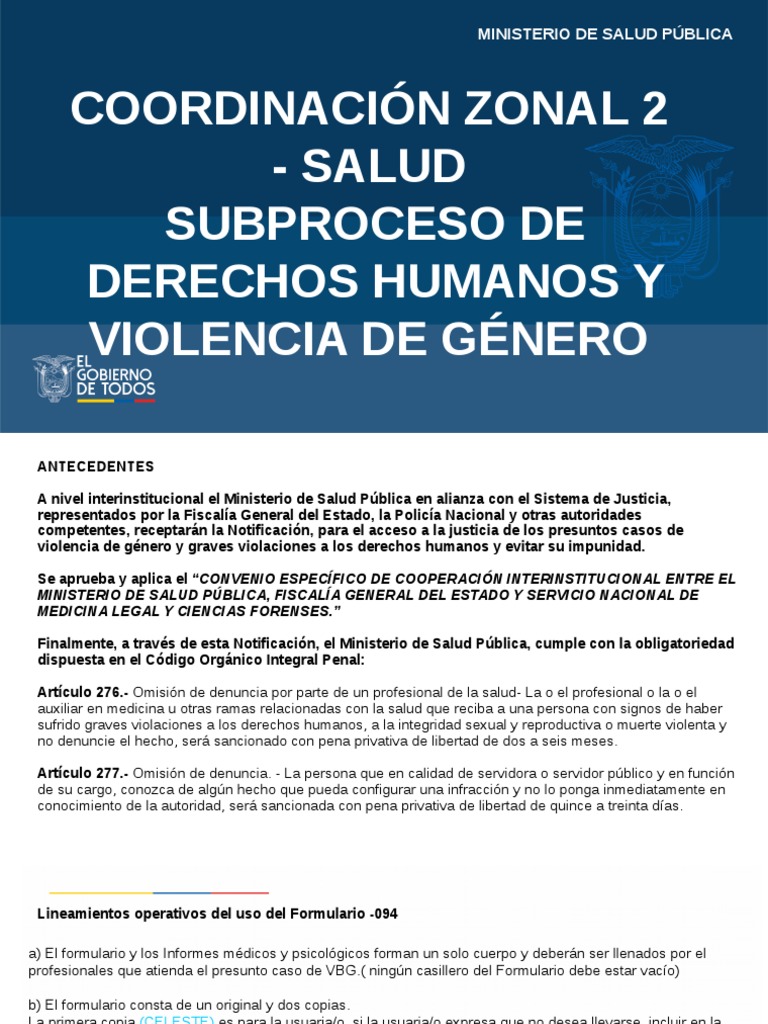 Lineamientos para La Aplicación Del Formulario 094 | PDF | Violación ...