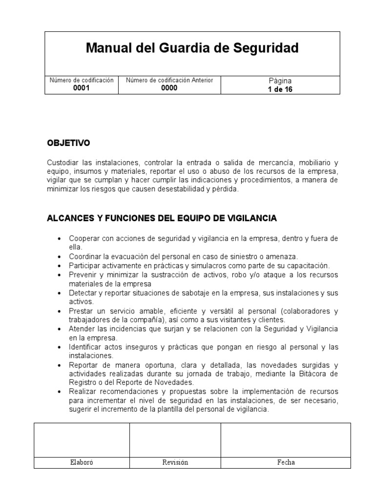 Manual Del Guardia de Seguridad | PDF | Guardia de seguridad