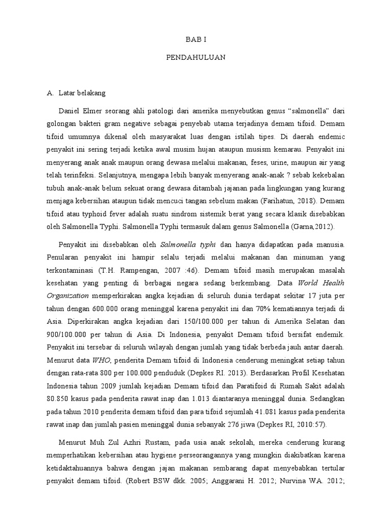 Makalah Bab 1 Tifus | PDF
