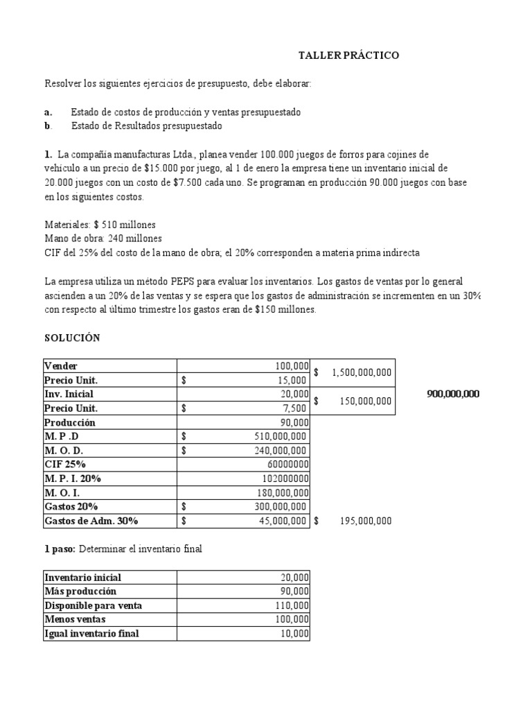 Taller de Presupuesto 2 Monica Ramos | PDF