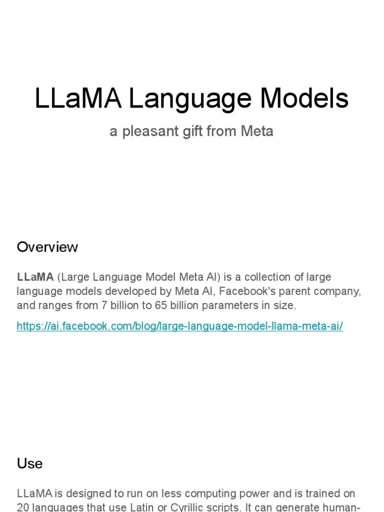 Intro LLaMA Language Models | PDF