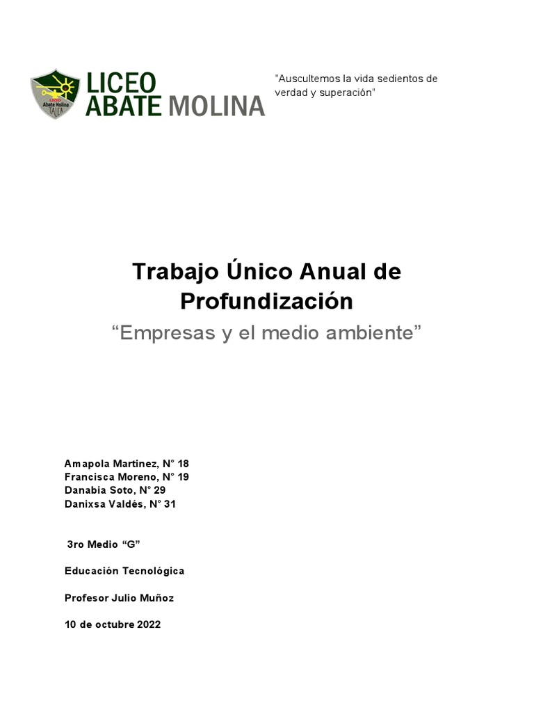 TUAP - EMPRESAS Y EL MEDIOAMBIENTE (1) | PDF | Gases de efecto ...