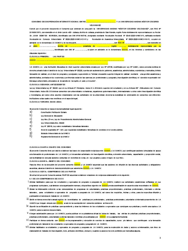 Modelo de Convenio Prácticas | PDF | Educación más alta | Universidad