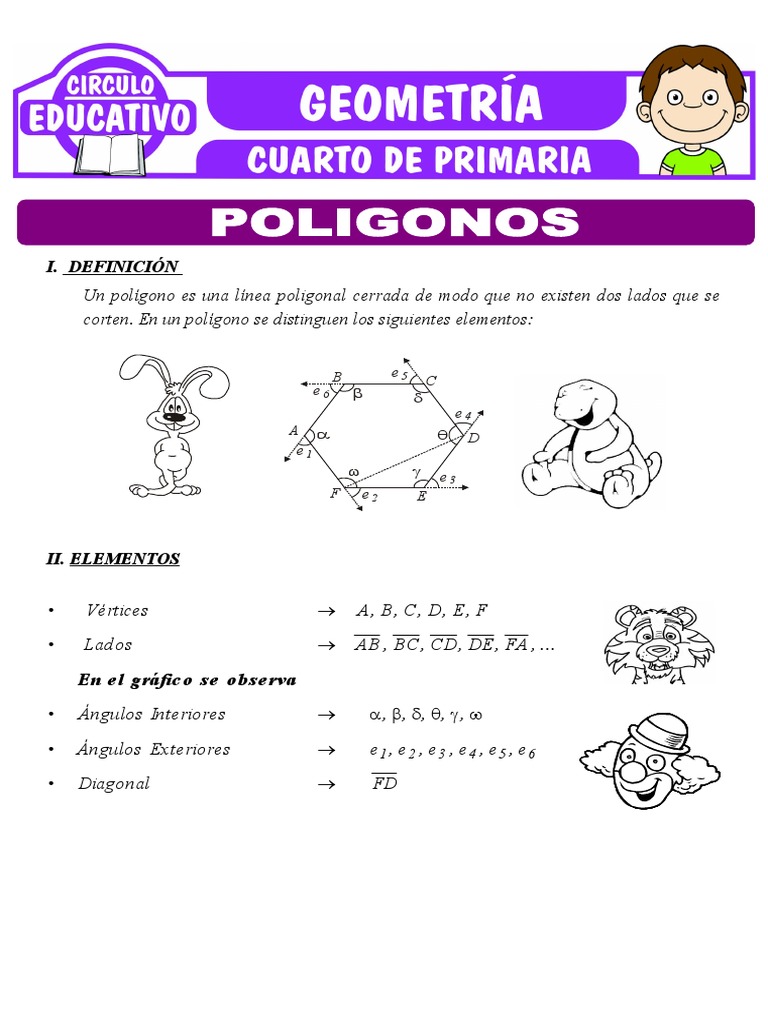 Poligonos para Cuarto de Primaria | PDF | Geometría euclidiana | Geometría Elemental