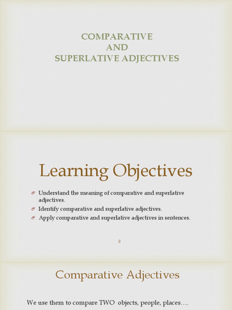 Comparative and Superlative Adjectives Guide | PDF | Human ...