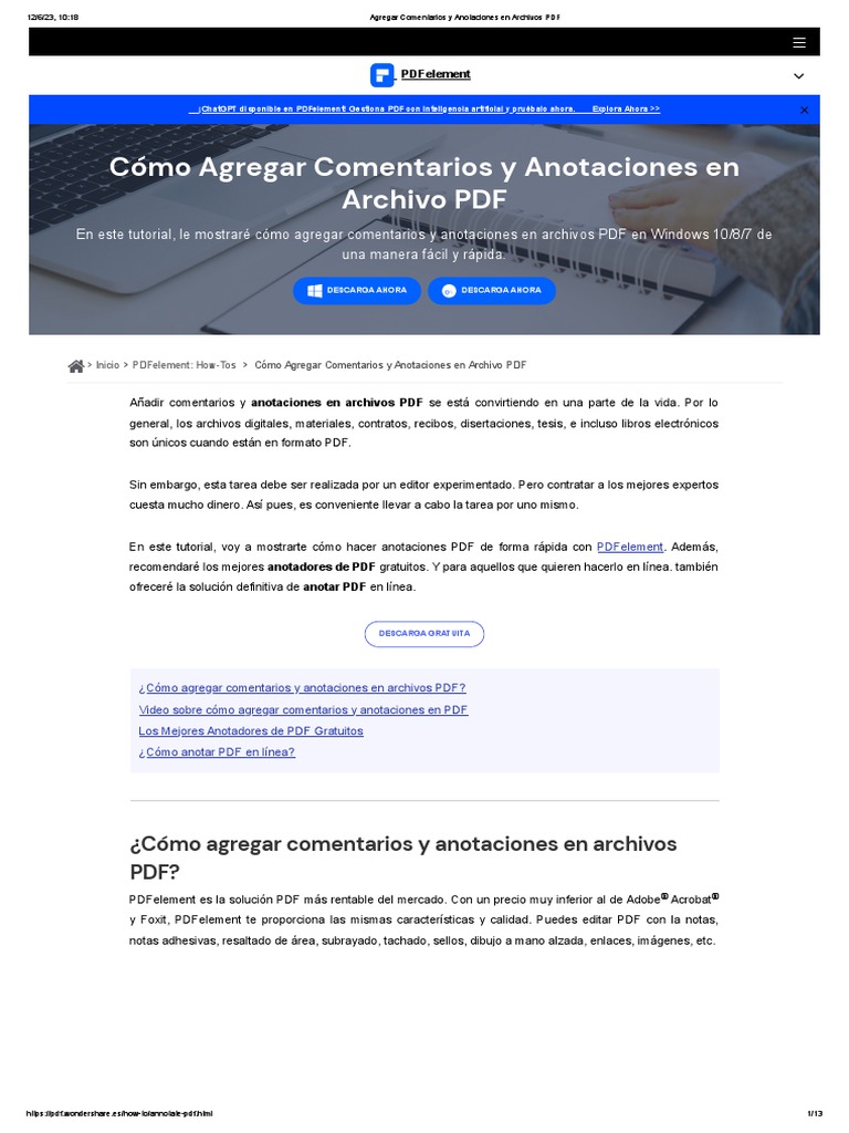 Agregar Comentarios y Anotaciones en Archivos PDF | PDF | Microsoft ...