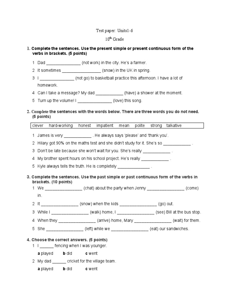 Test Paper 1o A | PDF