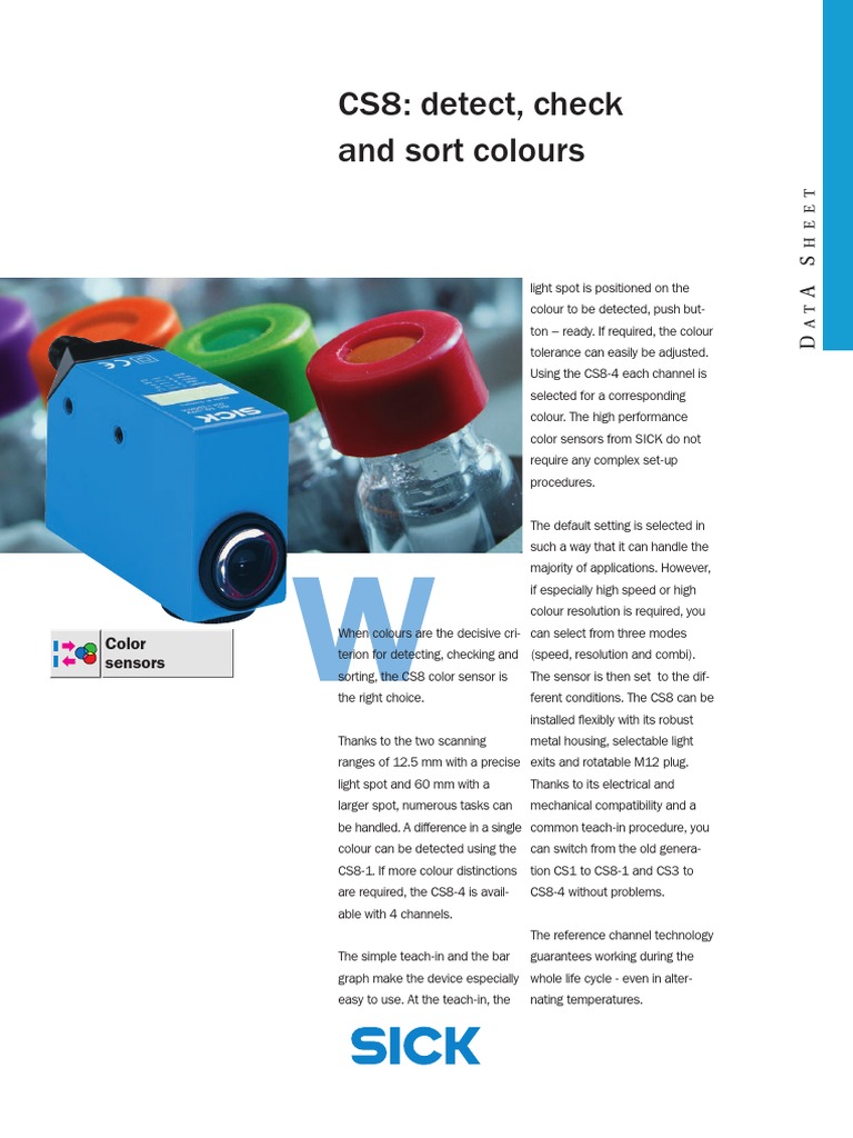 Sick Detector Colores Im0014093 | PDF | Sensor | Electrical Engineering