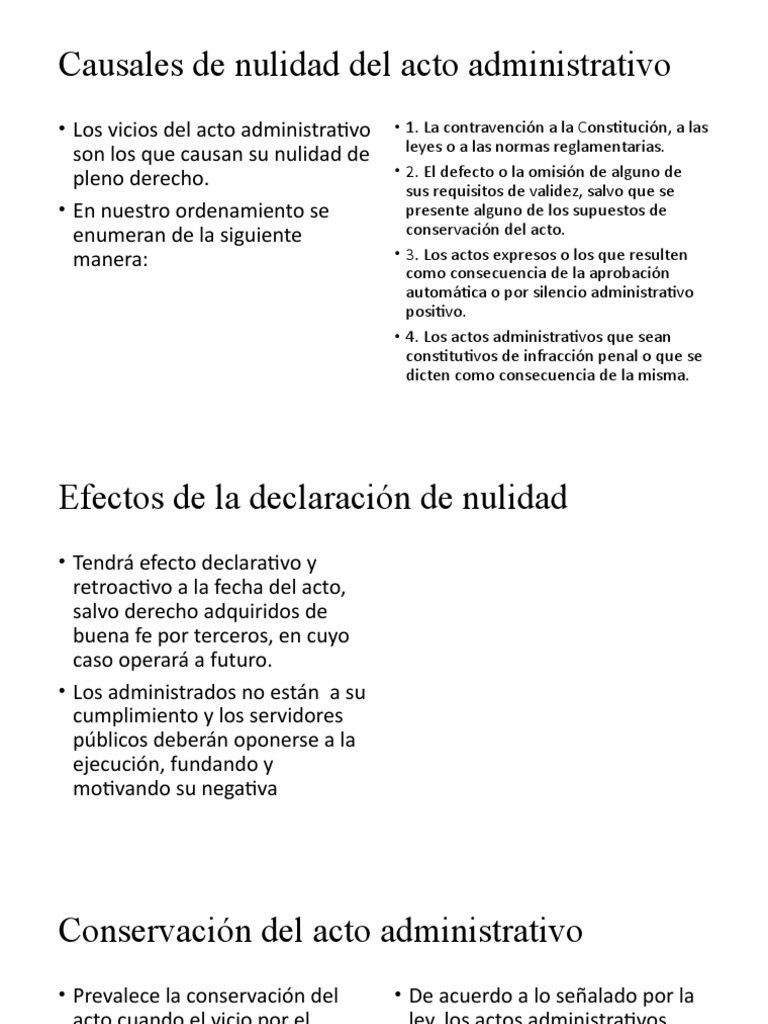 Causales de Nulidad Del Acto Administrativo | PDF | Derecho