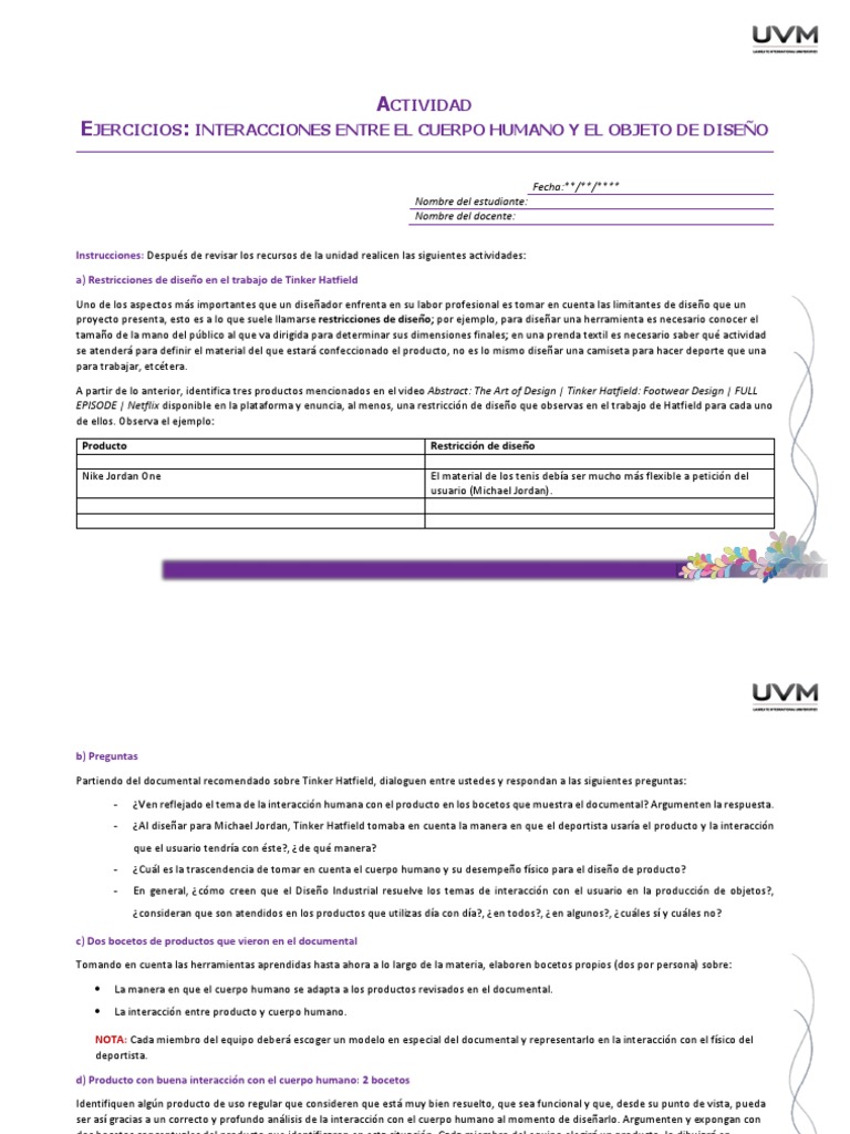 U6 Actividad 13 Interacciones | PDF | Diseño