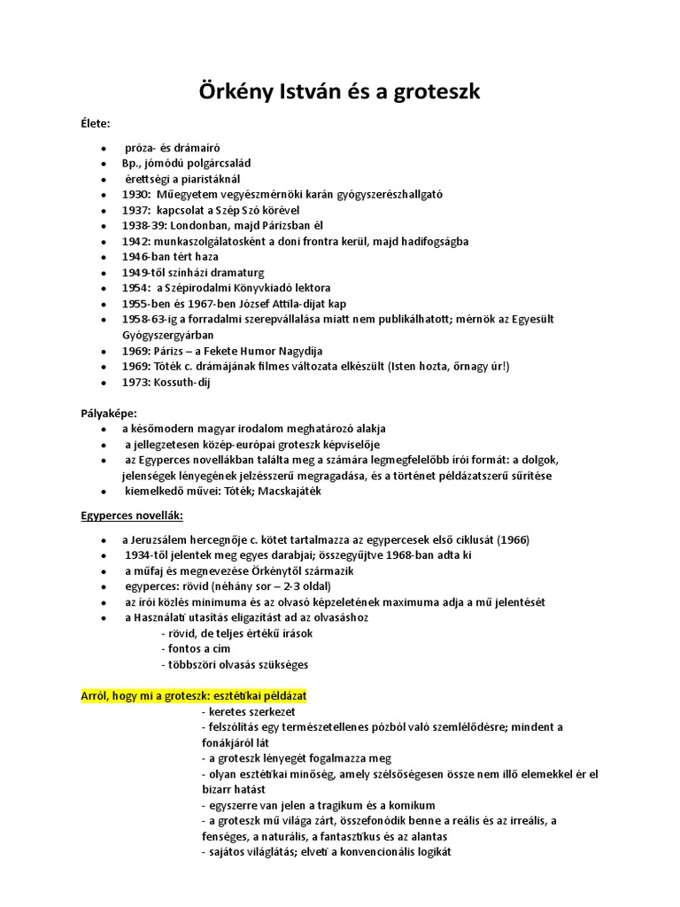 12, Örkény István És A Groteszk | PDF