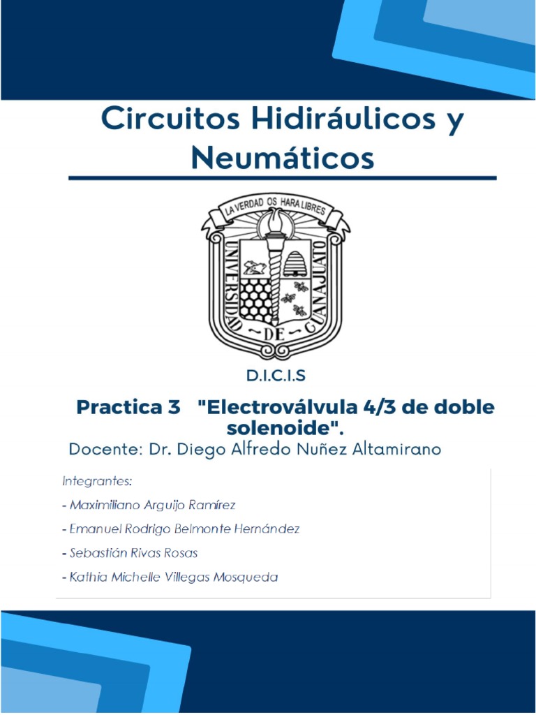 Practica_4_Circuitos hidraulicos | PDF | Ingenieria Eléctrica | Solenoide