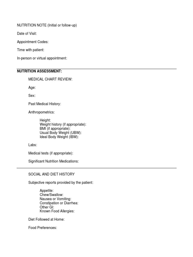 Printable ADIME Note Template Example | PDF