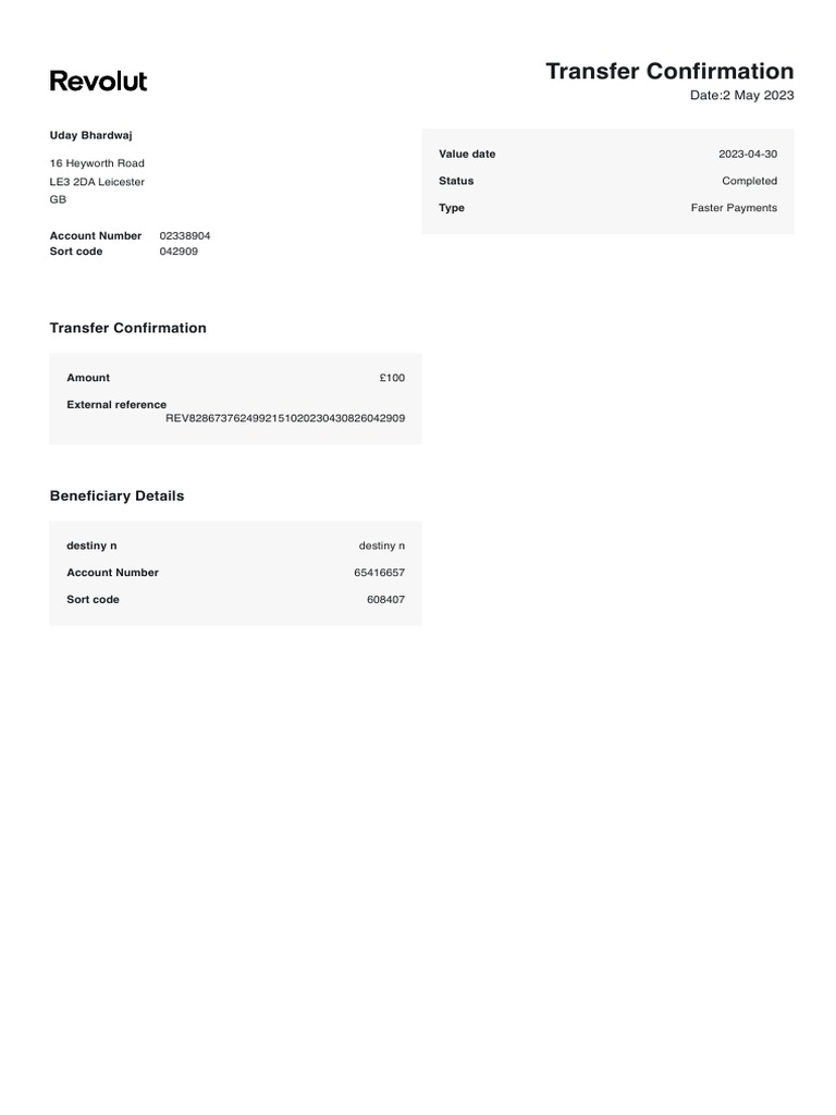 Transfer Confirmation 2023-04-30 | PDF