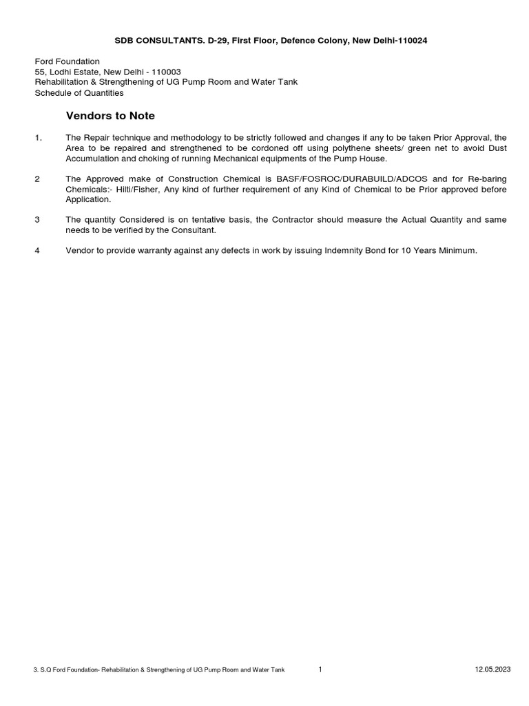 S.Q - FF - Rehabilitation & Strengthening of UG Pump Room and Water ...