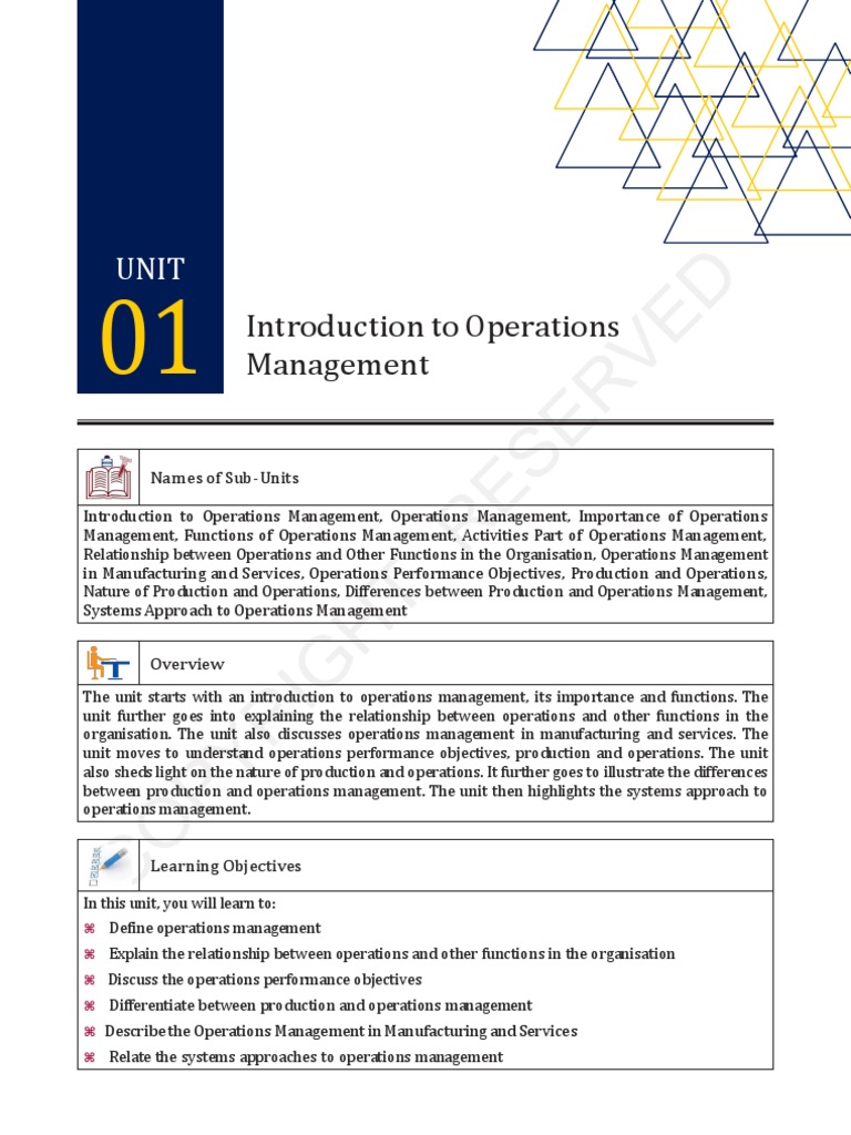 Operations Management 1 | Download Free PDF | Operations Management | Product (Business)