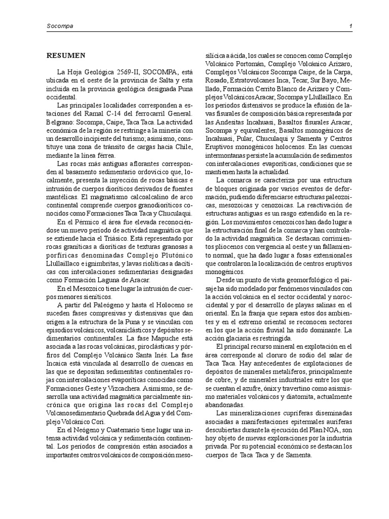 Geología y Volcanismo en Socompa | PDF | Minerales | Granito