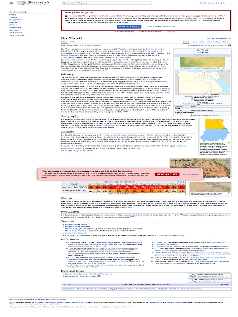Bir Tawil - Wikipedia | PDF