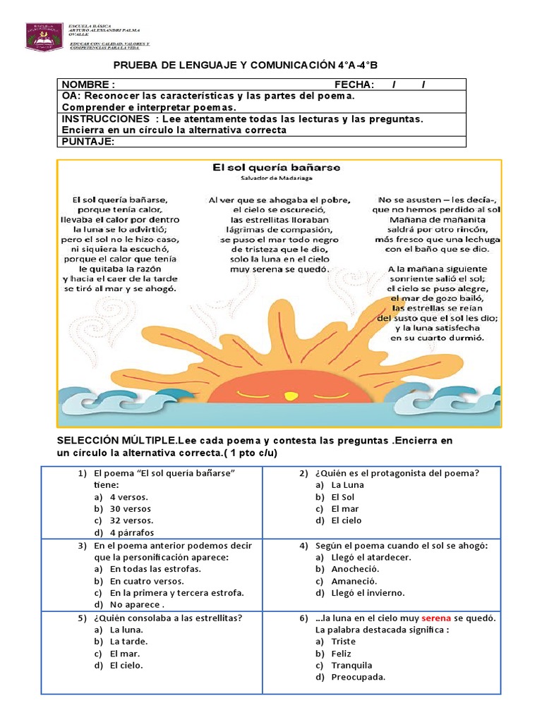 Prueba El Poema Sept | PDF | Poesía