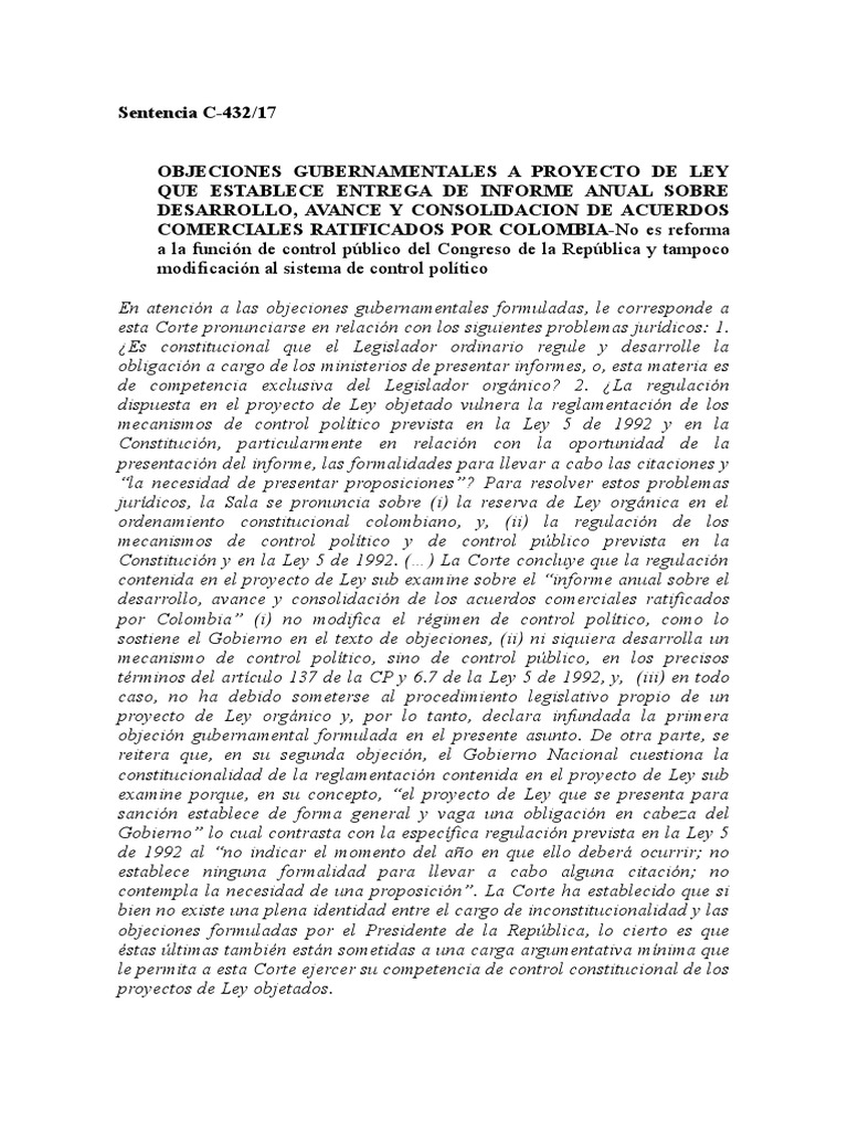 C 432 17. Control Previo | PDF | Constitución | Regulación