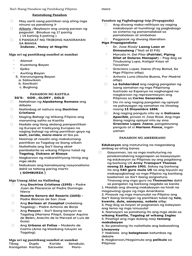 Ibat-Ibang-Panahon-ng-Panitikang-Pilipino | PDF