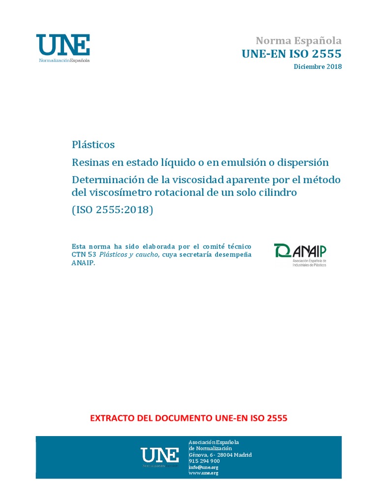 (Ex) Une-En Iso 2555 2018 | PDF