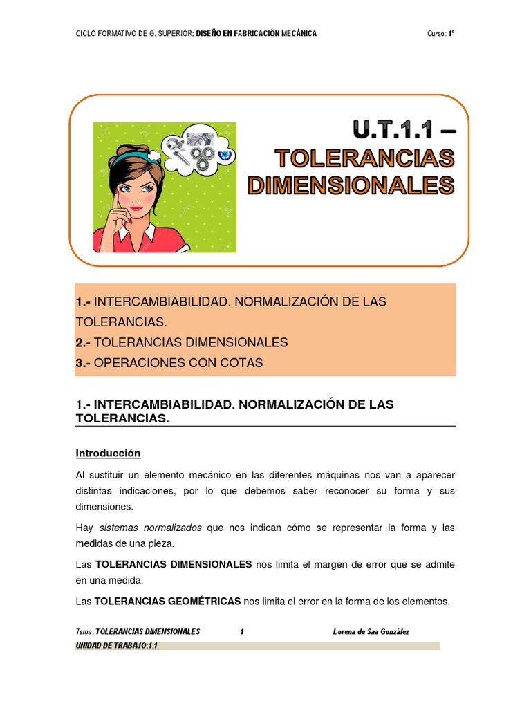 U.T. 1.1 - Tol - Dim | PDF | Tolerancia de ingeniería | Rodamiento ...