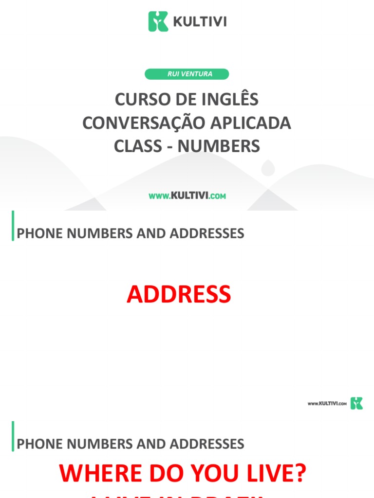 English Conversation: Addresses & Numbers | PDF | Foreign Language Studies