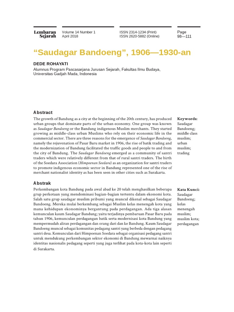 Saudagar - Bandoeng - 1906-1930-An Saudagar Bandung | PDF