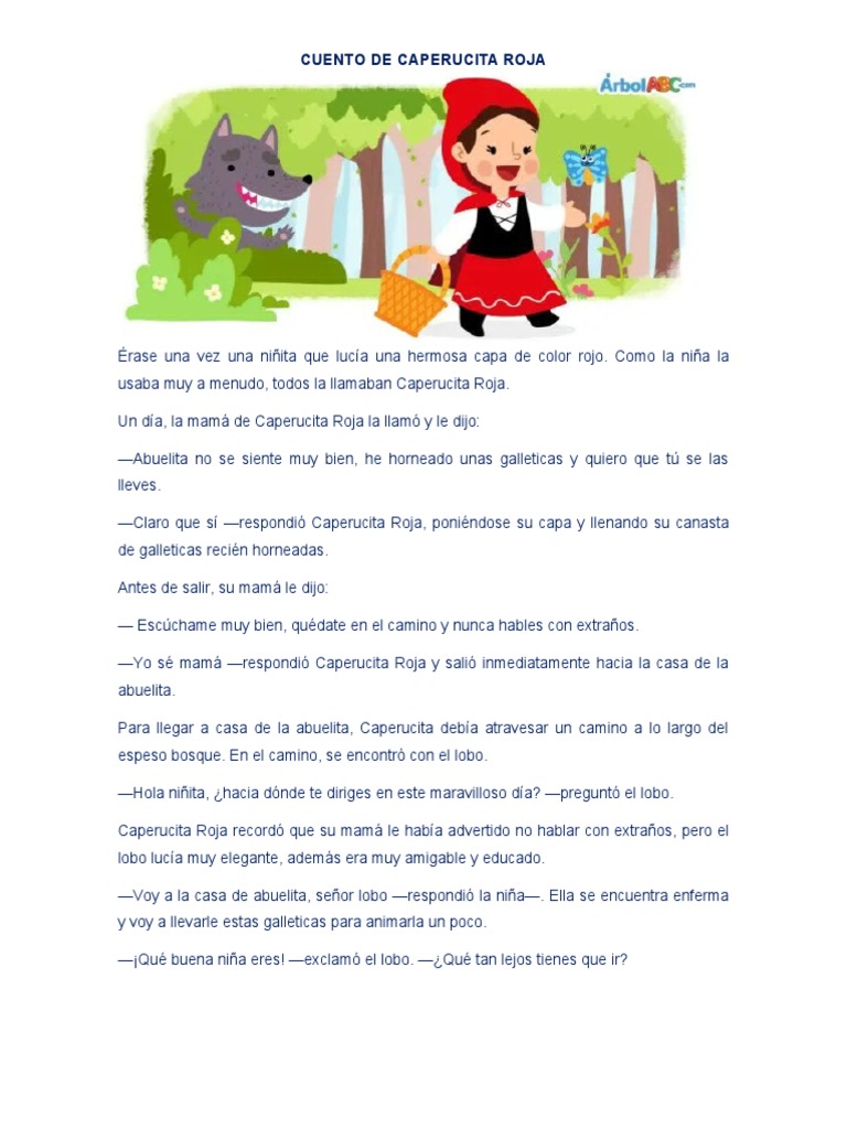 Cuento de Caperucita Roja | PDF | Caperucita Roja