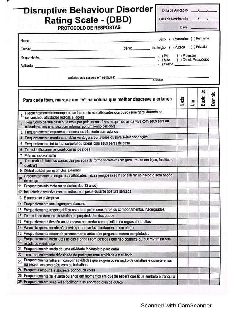 Escala DBD (1) Tod - Tdah | PDF