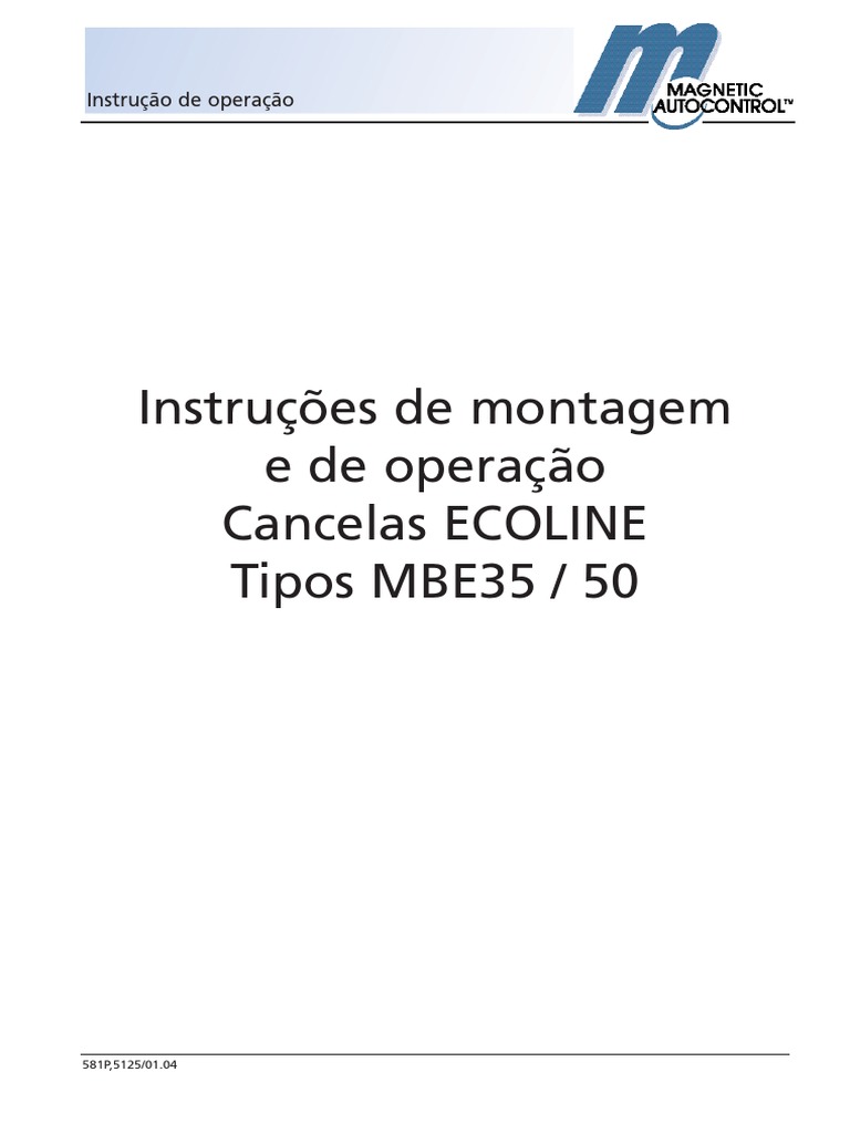 Magnetic - Cancela MBE35/50 | PDF | Parafuso | Motores