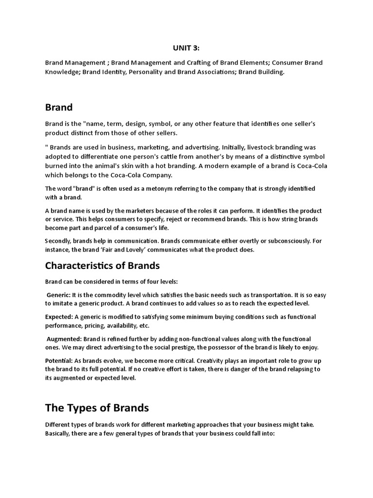 Unit 3 - PBM | PDF | Brand | Brand Management