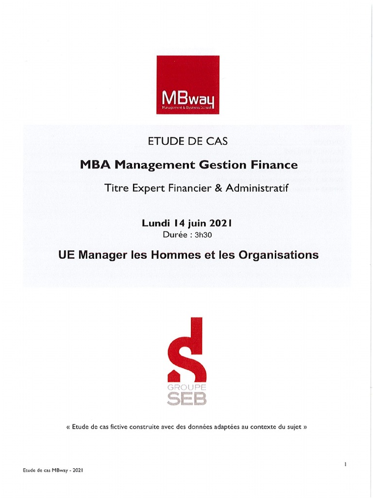 Etude de Cas Management SEB | PDF