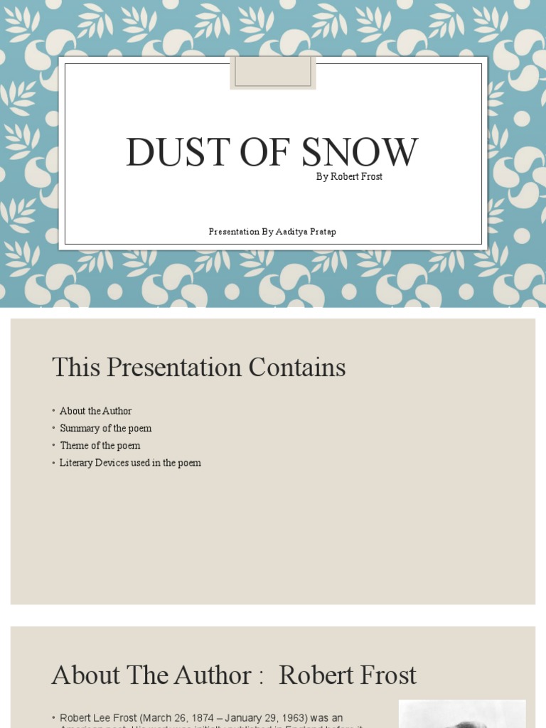 Dust of Snow | PDF | Poetry