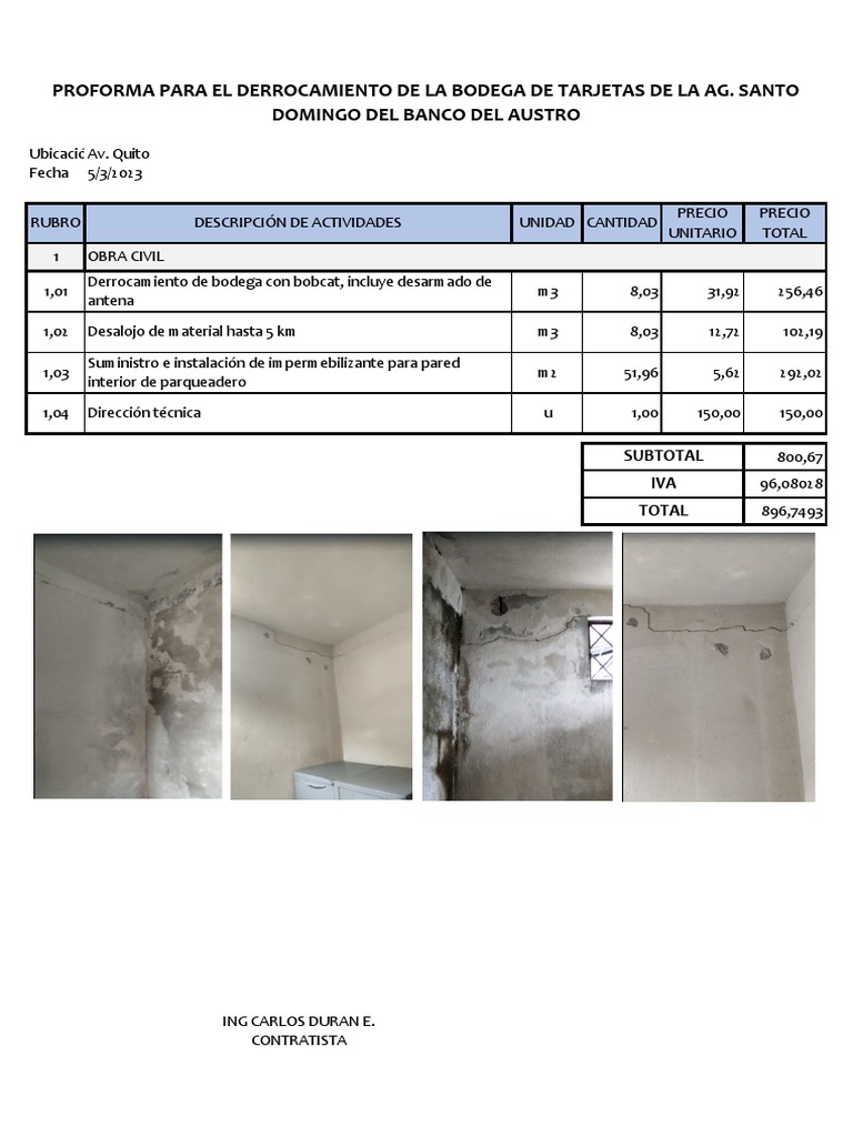DERROCAMIENTO DE BODEGA | PDF