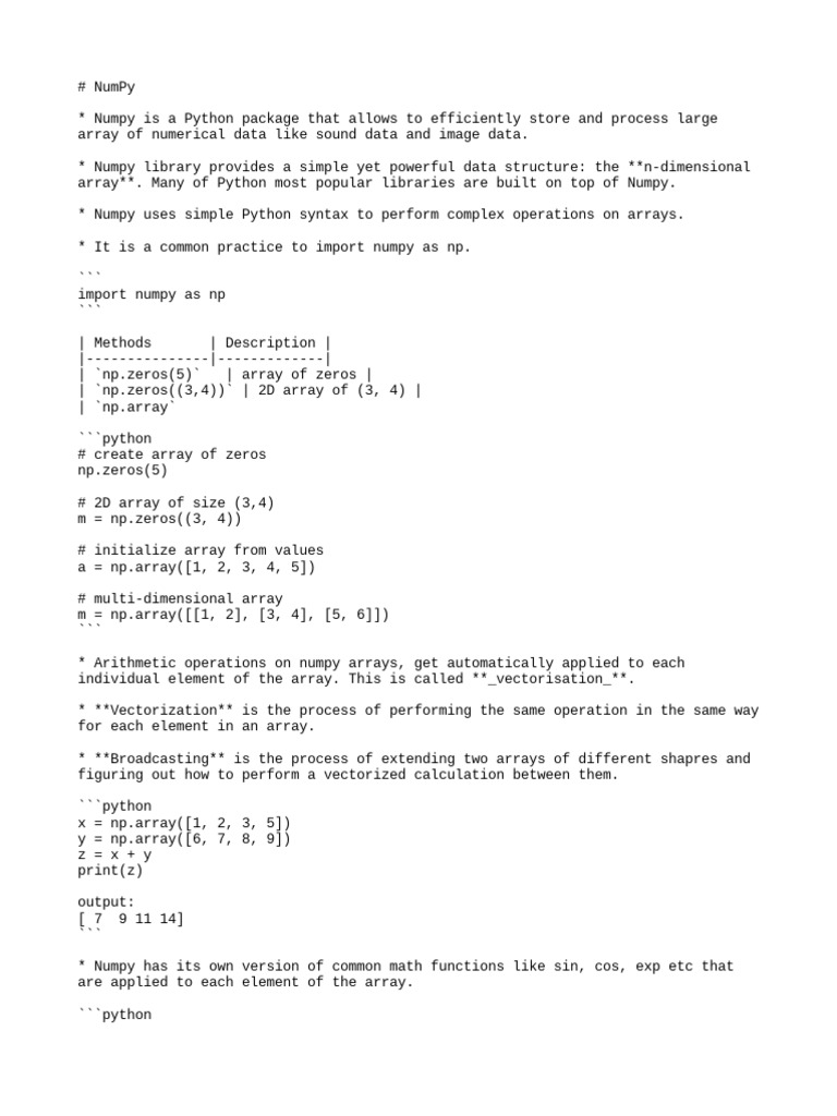Num Py | PDF | Computer Programming | Computing Num Py | PDF | Computer Programming | Computing