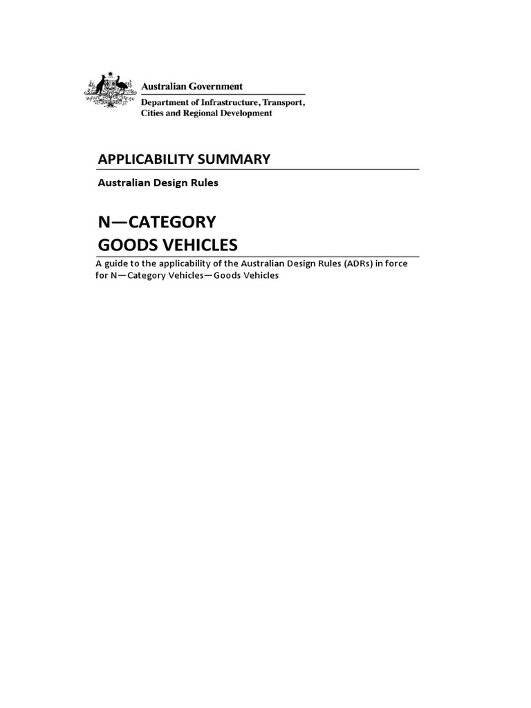 ADR - Applicability - Summary N Group January20 | PDF | Exhaust Gas ...