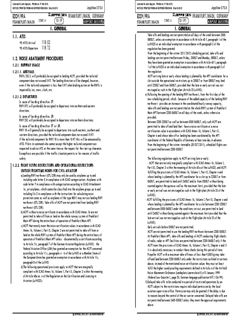EDDF | PDF | Air Traffic Control | Runway