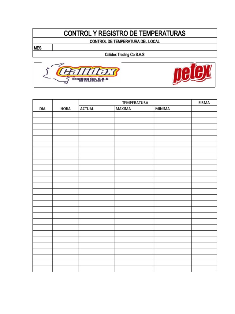 Control y Registro de Temperaturas | PDF Control y Registro de Temperaturas | PDF