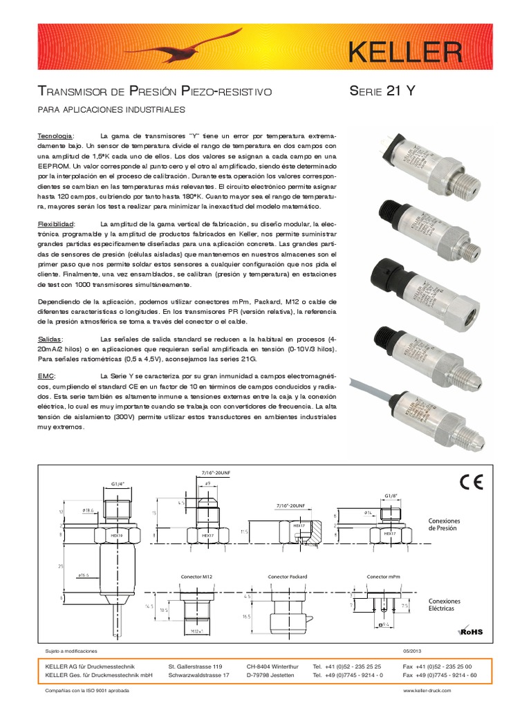Transmisor de Presion Keller 21y Es | PDF | Transmisor | Ingenieria Eléctrica
