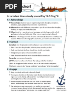 Dropping Anchor Russ Harris Infographic | PDF | Subjective Experience | Cognitive Science