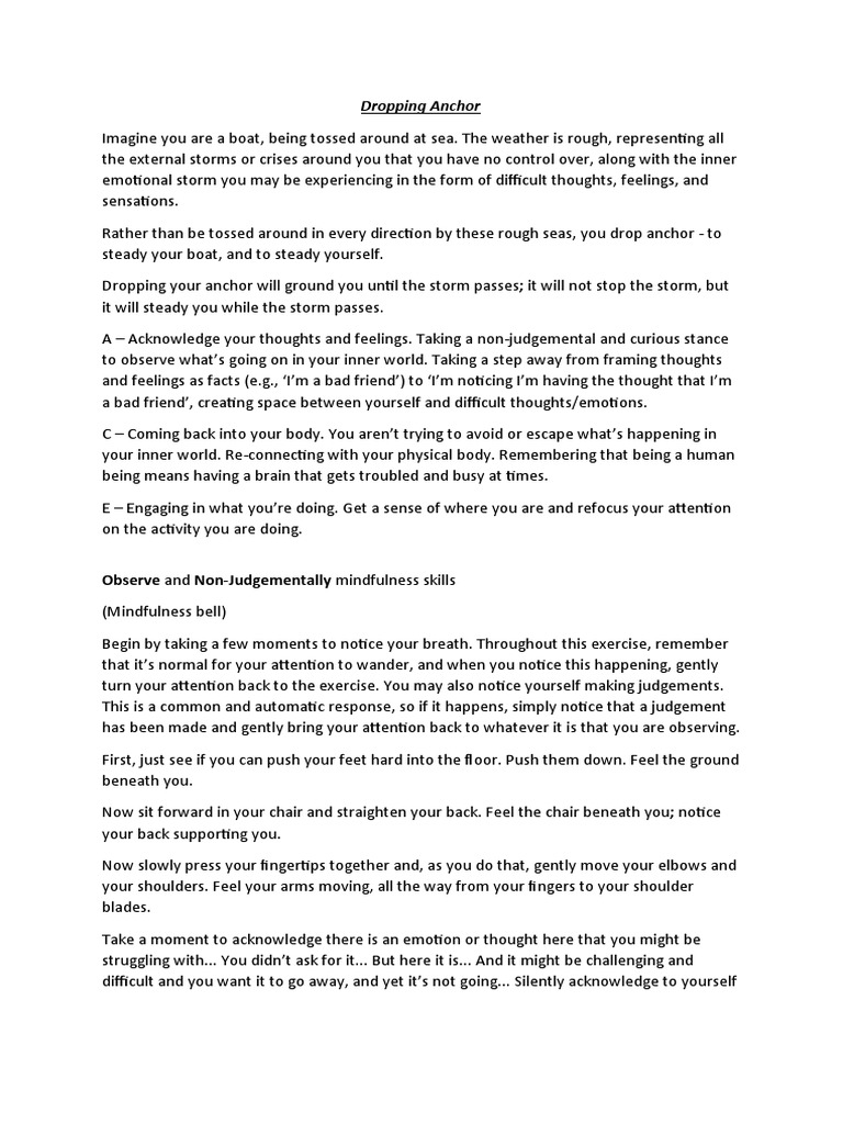 Dropping Anchor Pdf