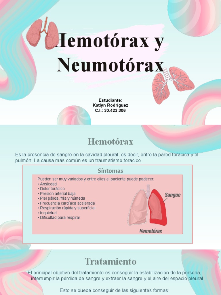 Hemotórax y Neumotórax: Definición y Tratamiento | PDF