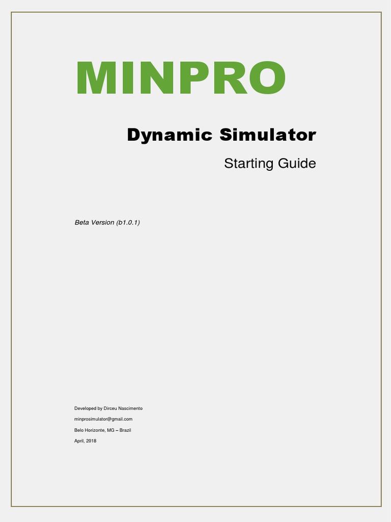 MINPRO Dynamic Simulator - Starting Guide | PDF