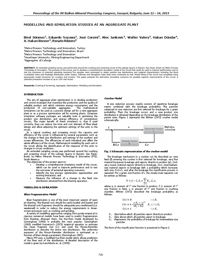 Modelling and Simulation Studies at An Aggregate Plant | PDF | Simulation | Sampling (Statistics)