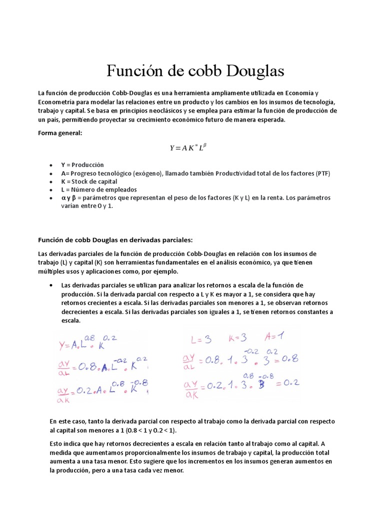 Función de Cobb Douglas | PDF | Producción y fabricación | Negocios ...